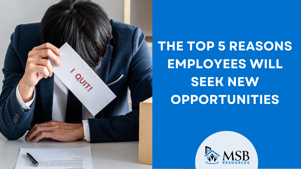 The Top 5 Reasons Employees Will Seek New Opportunities | MSB Resources